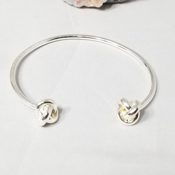 Fashion Jewelry | Jewelry | Silver Double Knot Design Bangle | Poshmark